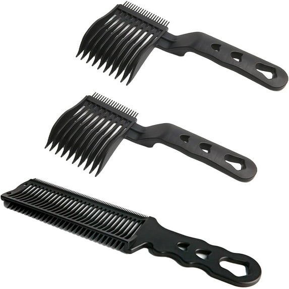 Fade Comb for Men – 3PCS Barber Comb Set with Fade Guide, Professional ...