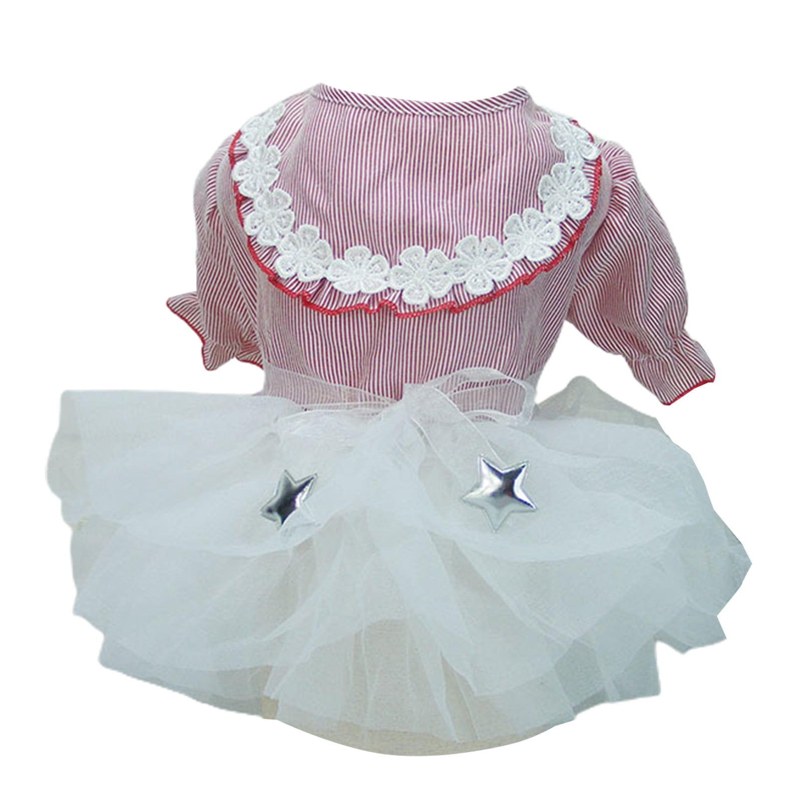 Fade-Less Dog Dresses - Cozy Puppy Dot Wedding Puff Ball Skirt - Stripe ...