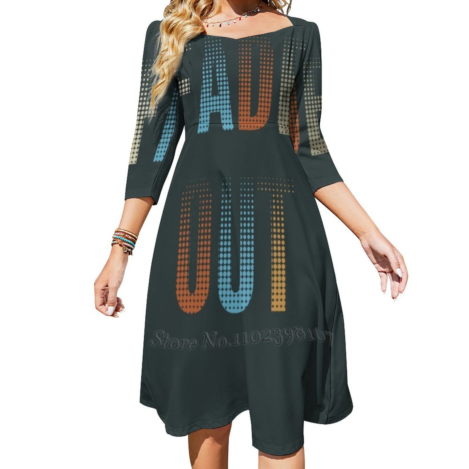 Fade Out Square Neck Dress Sweet Summer Dress Women Elegant Halter ...