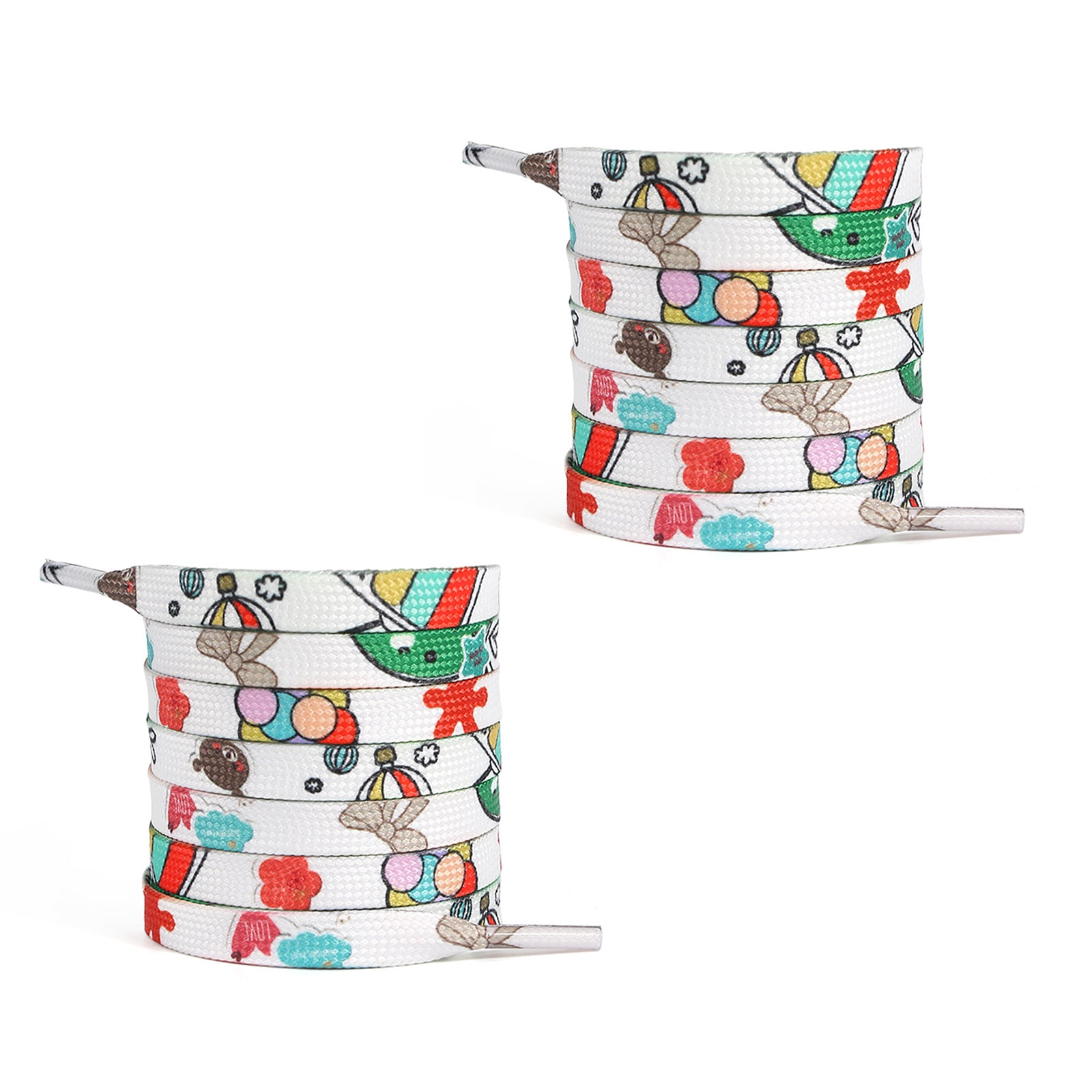 Fade Resistant Flat Shoe Laces 100cm Polyester Fiber Cartoon Print Shoe ...