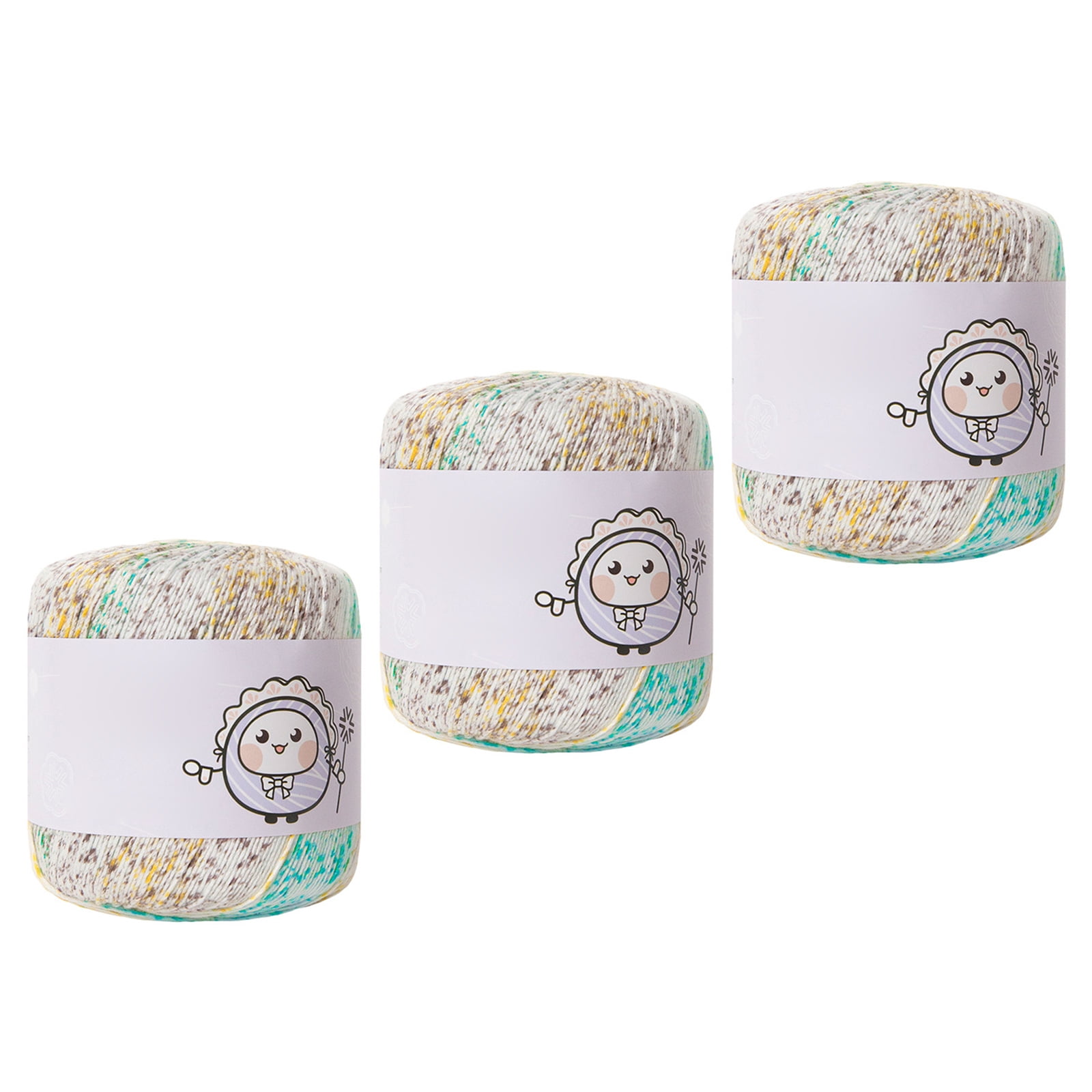 Fade Resistant Mercerized Cotton Thread 3 Spools Soft Yarn For Long ...