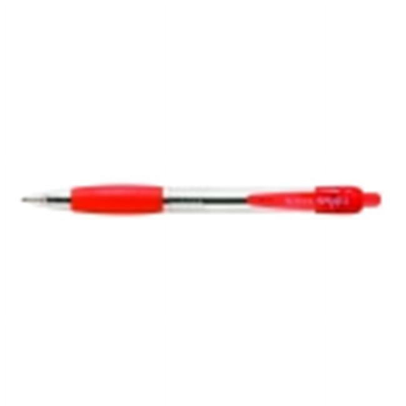 Fade Resistant Retractable Ballpoint Pen, Medium Tip, Red, Pack - 12 ...