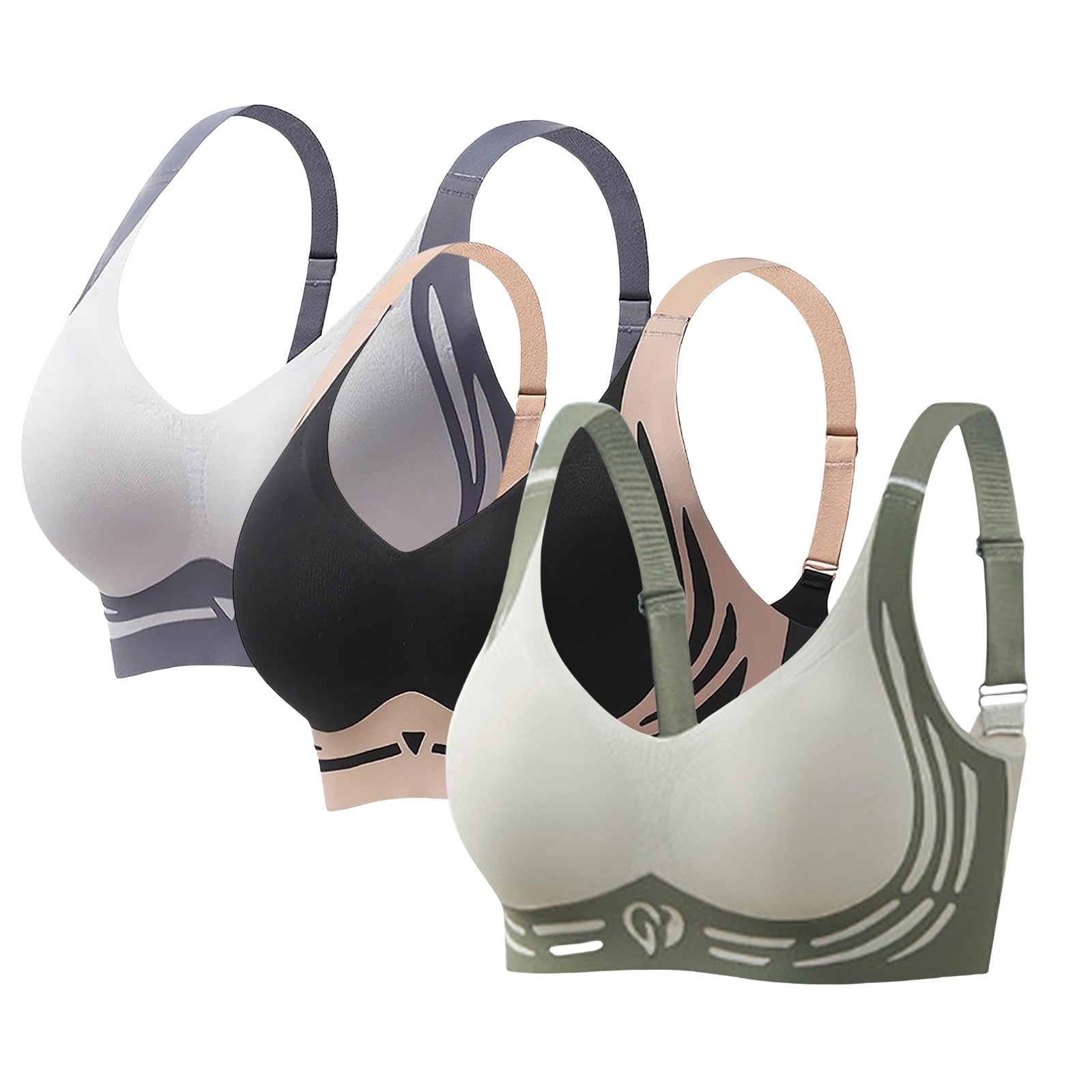Fadeal Comfy Bras for Women, Gather Bra Soft Comfortable Gather Bra ...