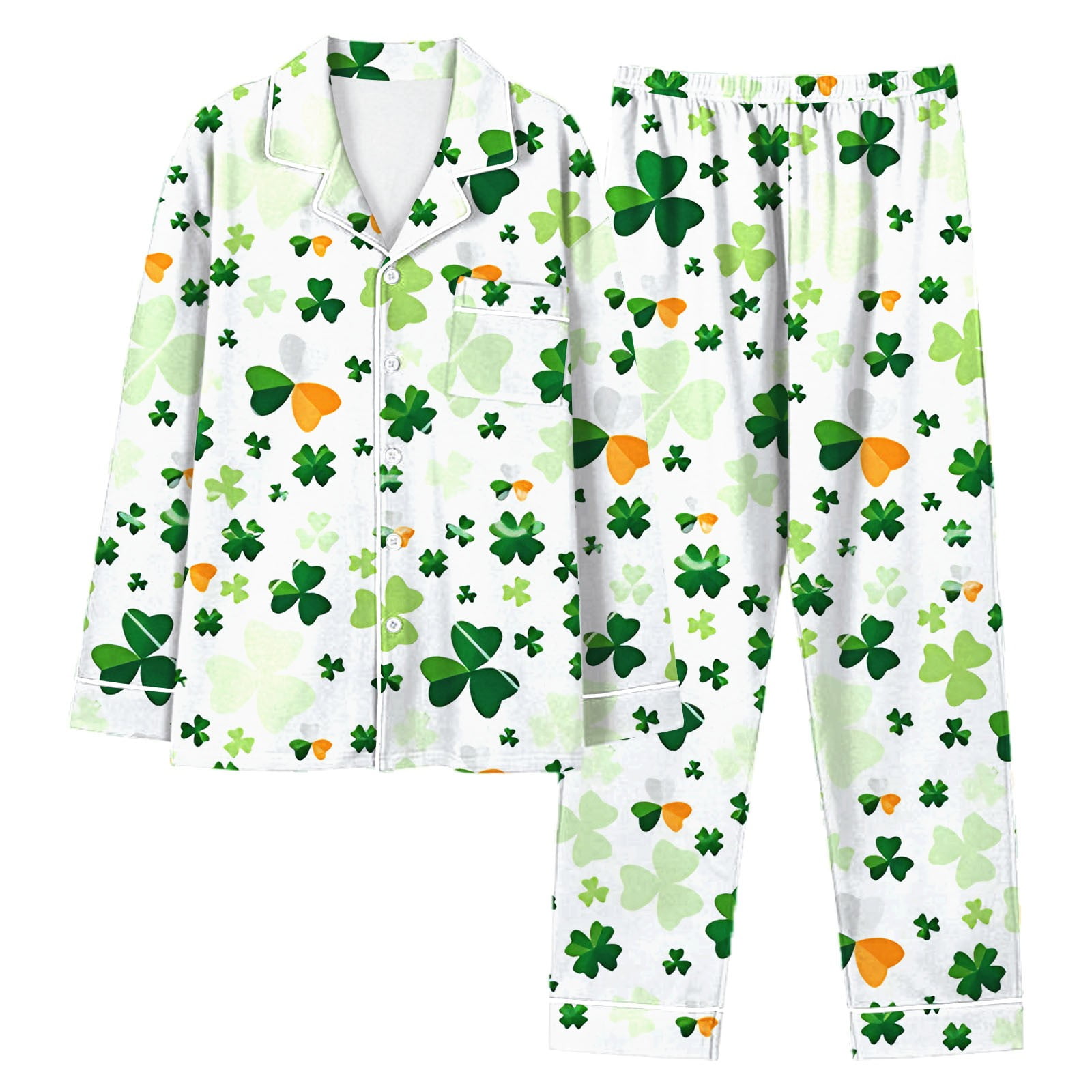 Fadeal Comfy Pajamas for Women Set St. Day Pajamas Set for Women 2 ...