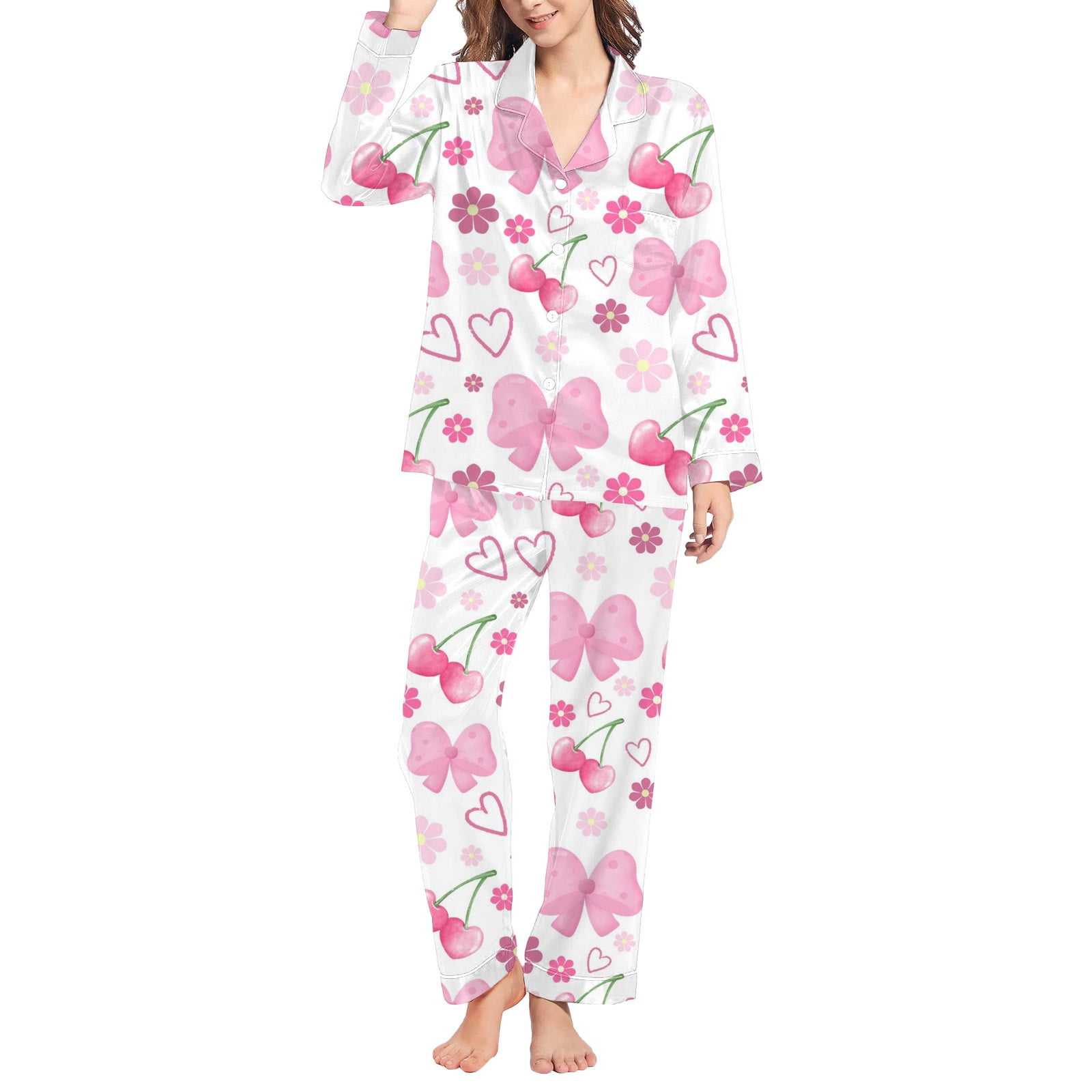 Fadeal Heart Pajamas Women's Winter Spring Home Leisure Valentine's Day ...