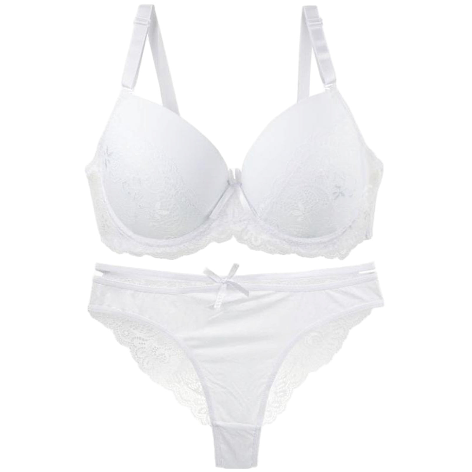 Fadeal Lace Bra and Panty Set Women's Bra and Panty Sets Lace Bra 2 Piece Bra and Thong Set ...