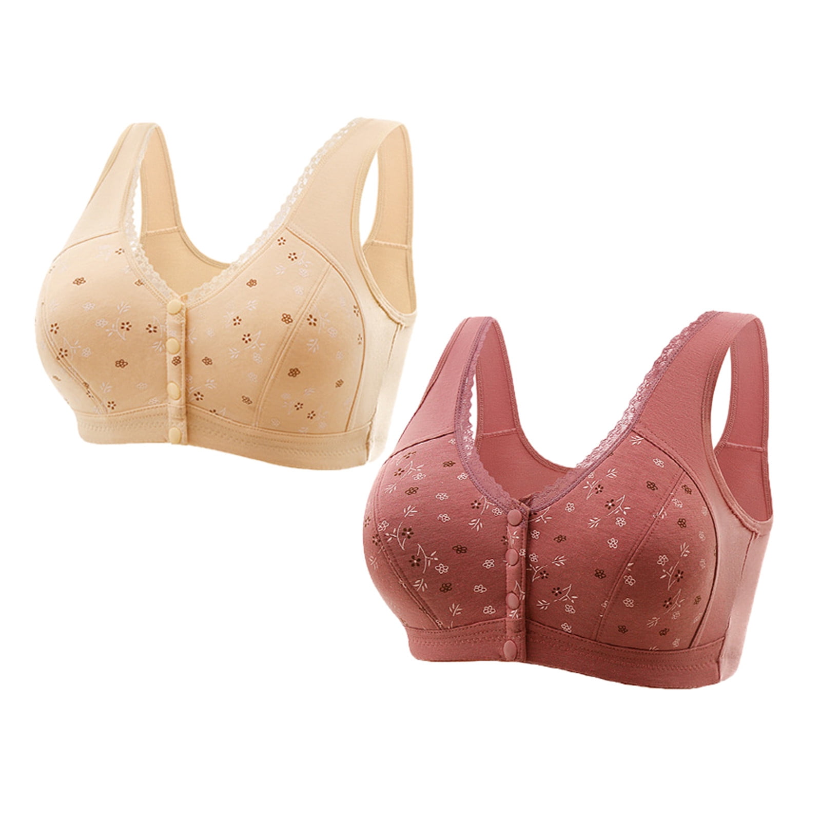 Fadeal Most Comfortable Bras for Women Thin Laceless Ring Comfortable Breathability Underwear ...