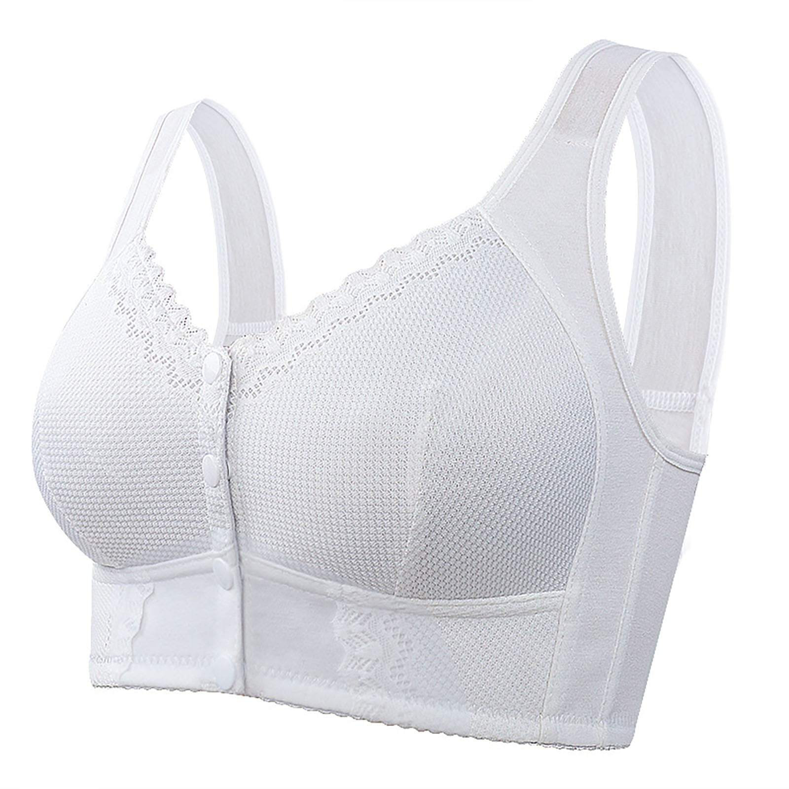 Fadeal Plus Size Bra Moona Bra for Senior Front Closure Breathable Bra ...