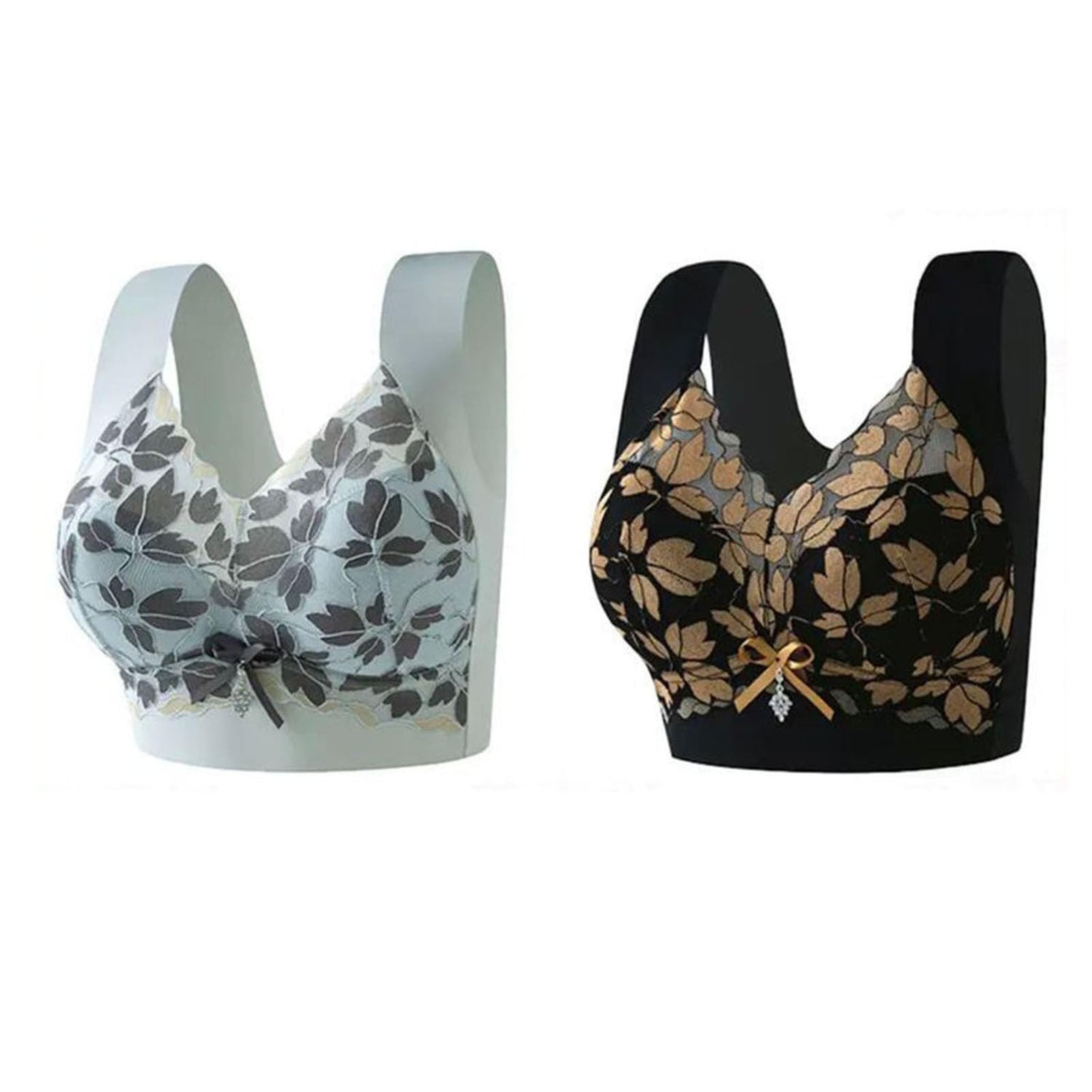 Fadeal Plus Size Wireless Bra, Women's Sports Vest with Big Breasts ...