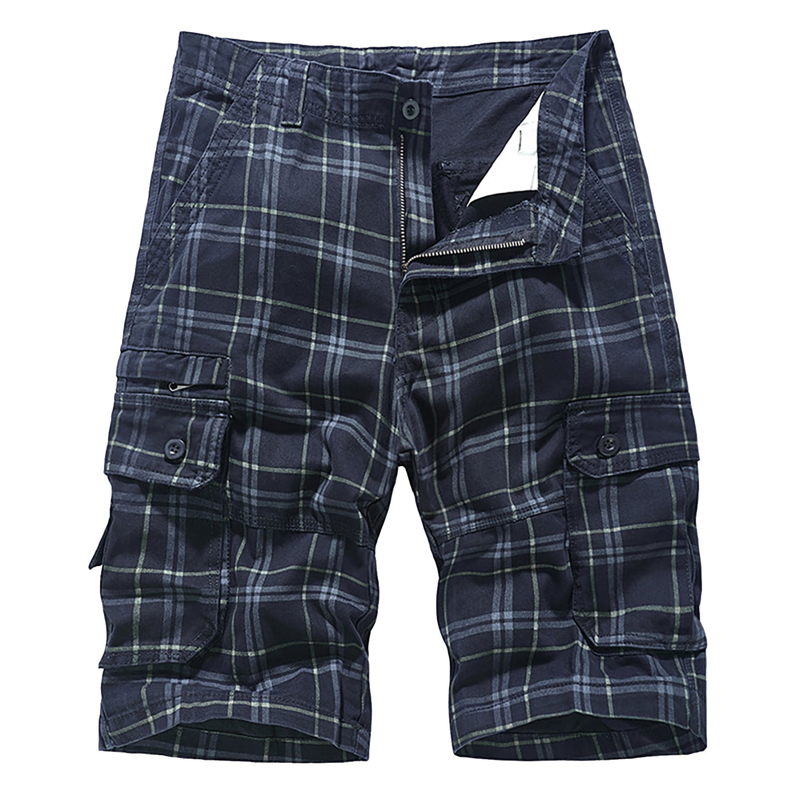 Fadeal Stretch Cargo Pants Men Deals, Blue A Pair of Shorts Mens Casual ...