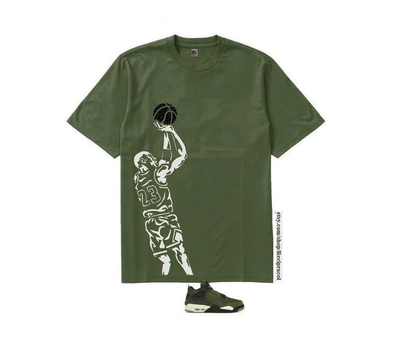 Fadeaway shirt match air Jordan 4 craft olive - Walmart.com