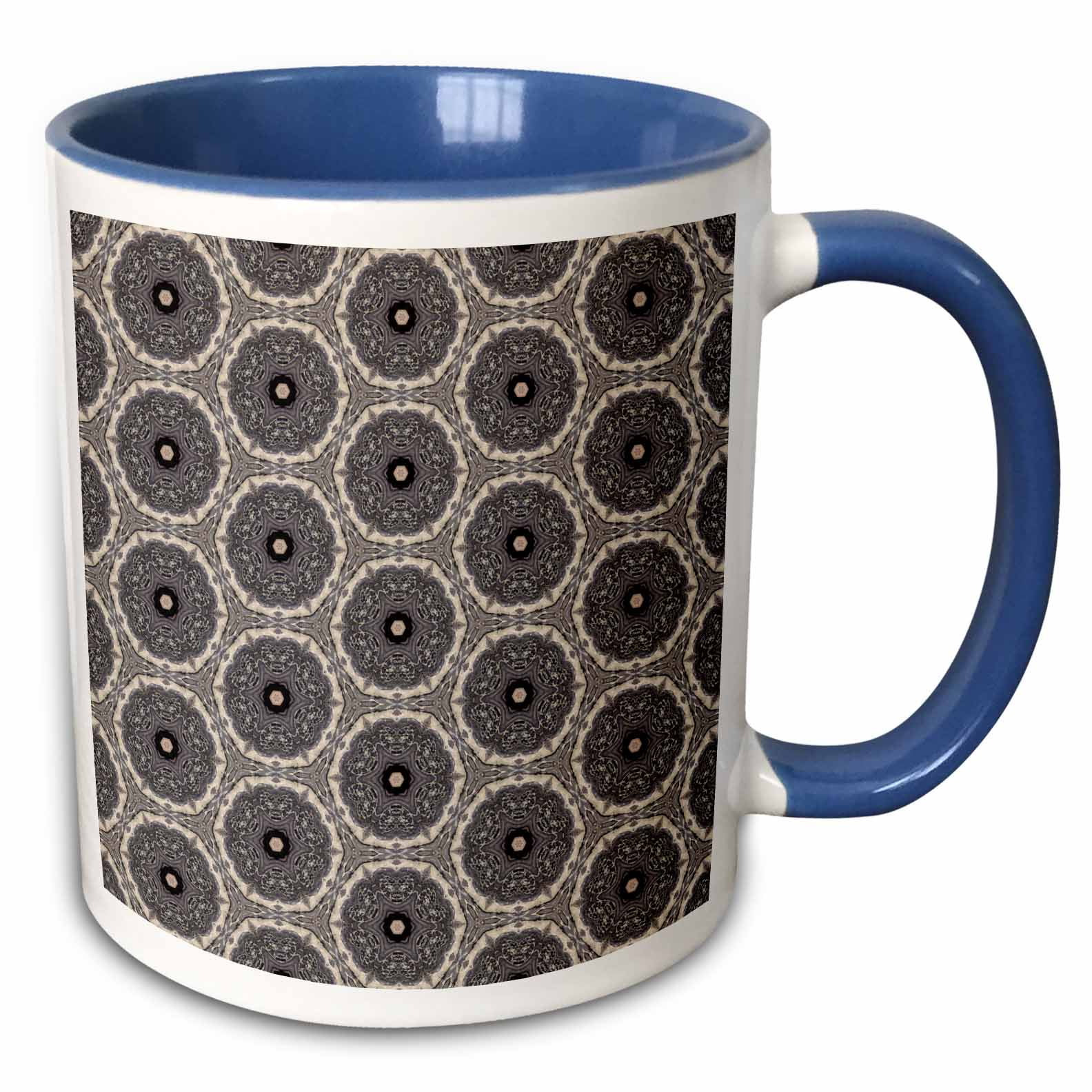 3drose, Faded Blue Jeans Feeling Steel Blue and Gray Stylized Scalloped ...
