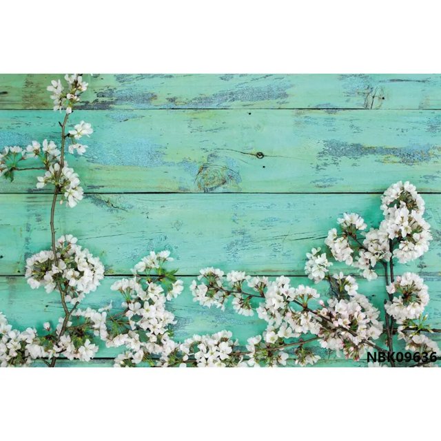 Faded Blue Wooden Board Flowers Photocall Planks Grain Texture Petal ...