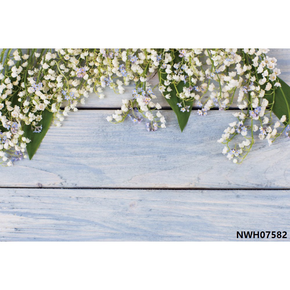Faded Blue Wooden Board Flowers Photocall Planks Grain Texture Petal ...