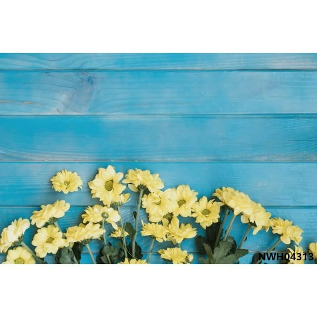 Faded Blue Wooden Board Flowers Photocall Planks Grain Texture Petal ...