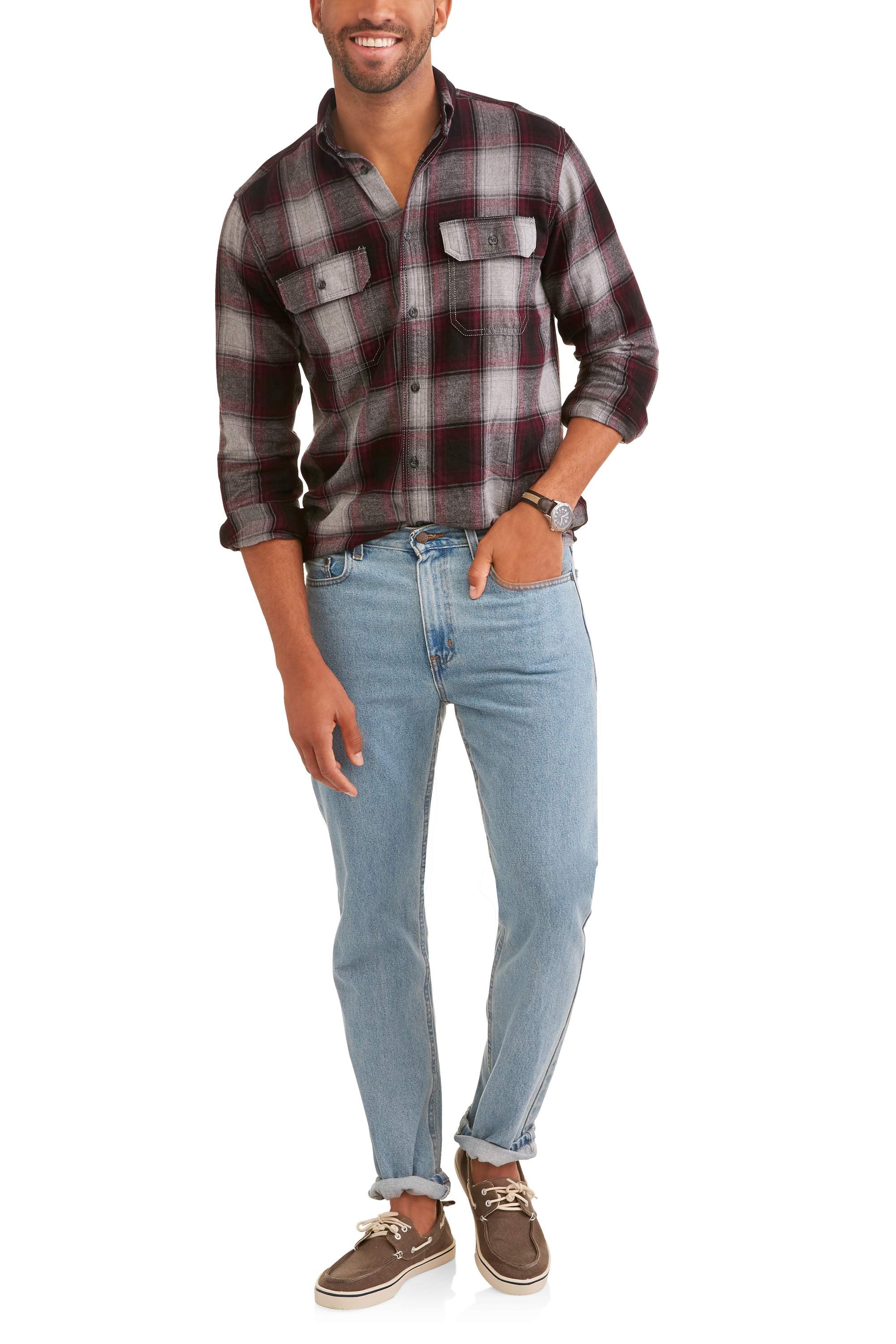 Faded Glory Big Men's Long Sleeve Flannel Shirt - Walmart.com