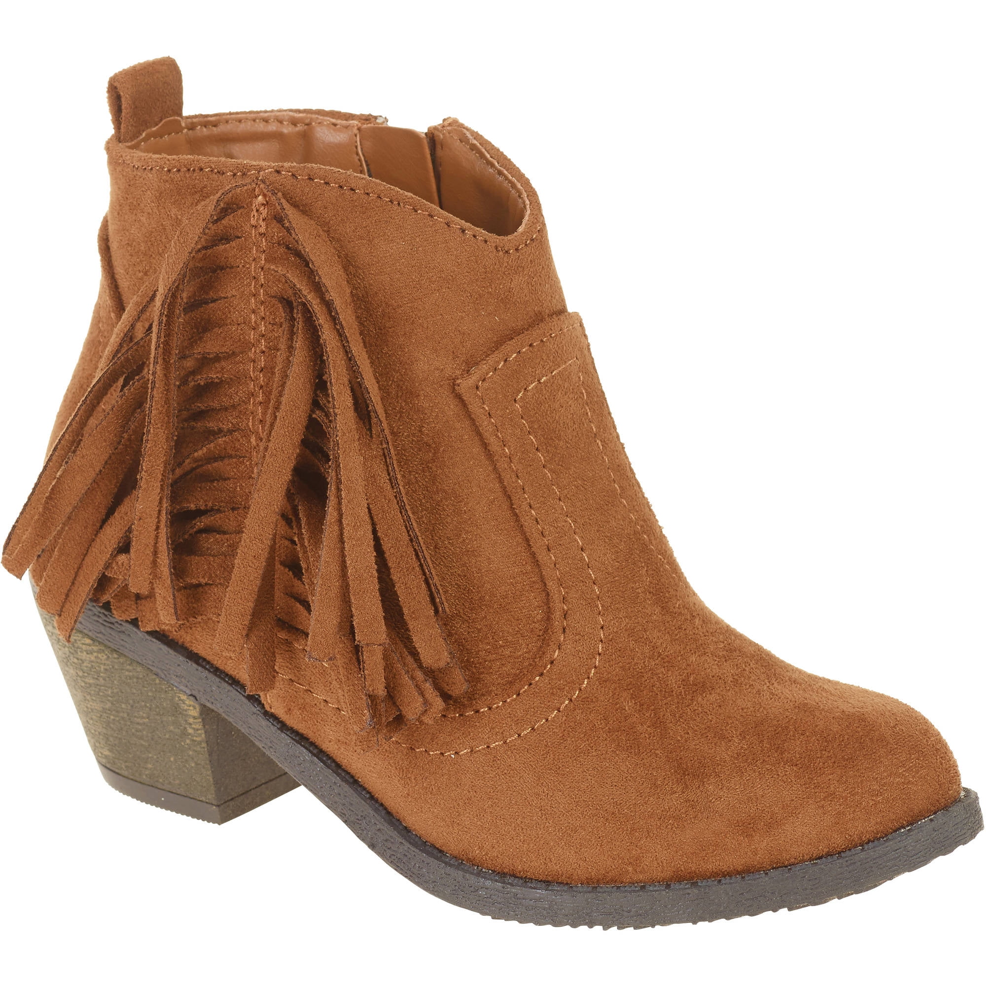 Faded Glory Fringe Booties - Fringed Ankle Boots for Girls - Walmart.com