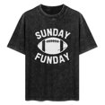 Faded Grey Sunday Funday Sports T-Shirt with Vintage Crew Neck Design ...