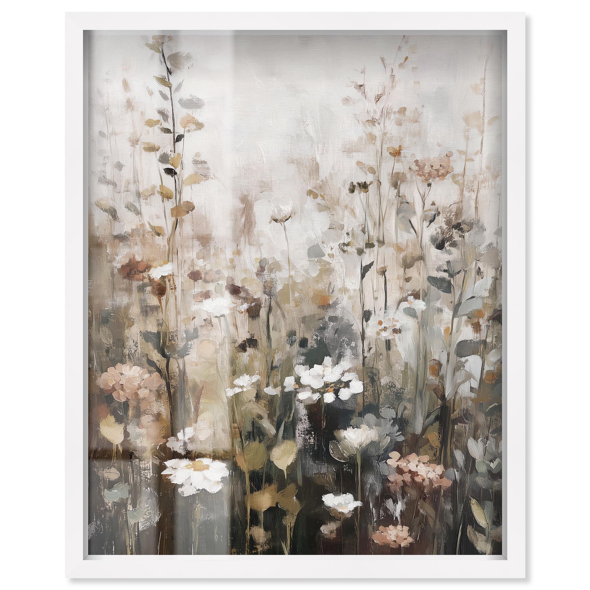 Faded Meadow Shadowbox Print Farmhouse Wall Art by Art Remedy, White ...