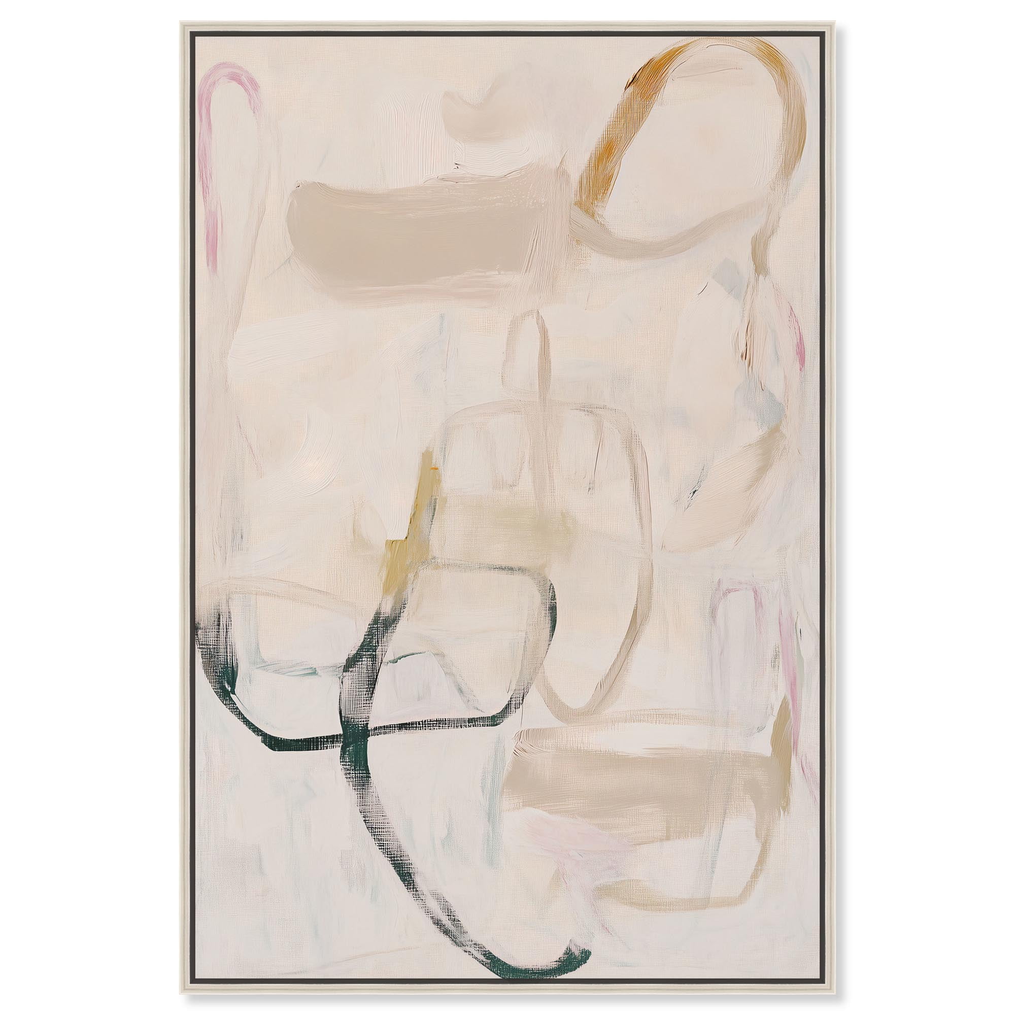 Faded Outlines I Canvas Modern Boho Abstract by Art Remedy, Silver ...