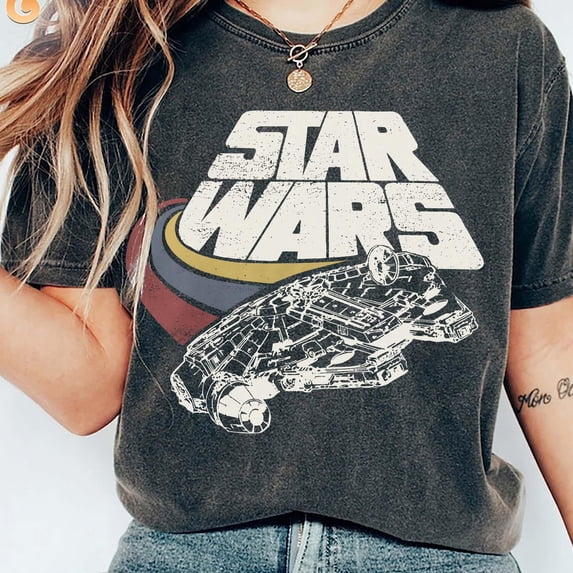 Faded Retro Sci-Fi Saga Starship & Title Graphic Comfort Colors Tee ...