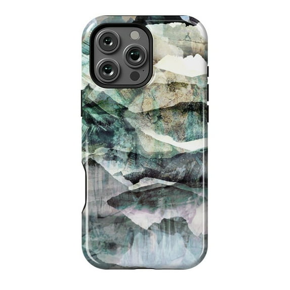 Faded Stylized Mountain Scene Phone Case for iPhone 11 12 13 14 15 16 ...