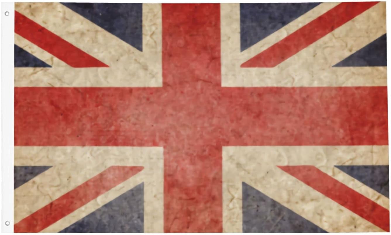 Faded Uk Flag Banner With Metal Grommets Double Sided Printed Flag 3x5 ...