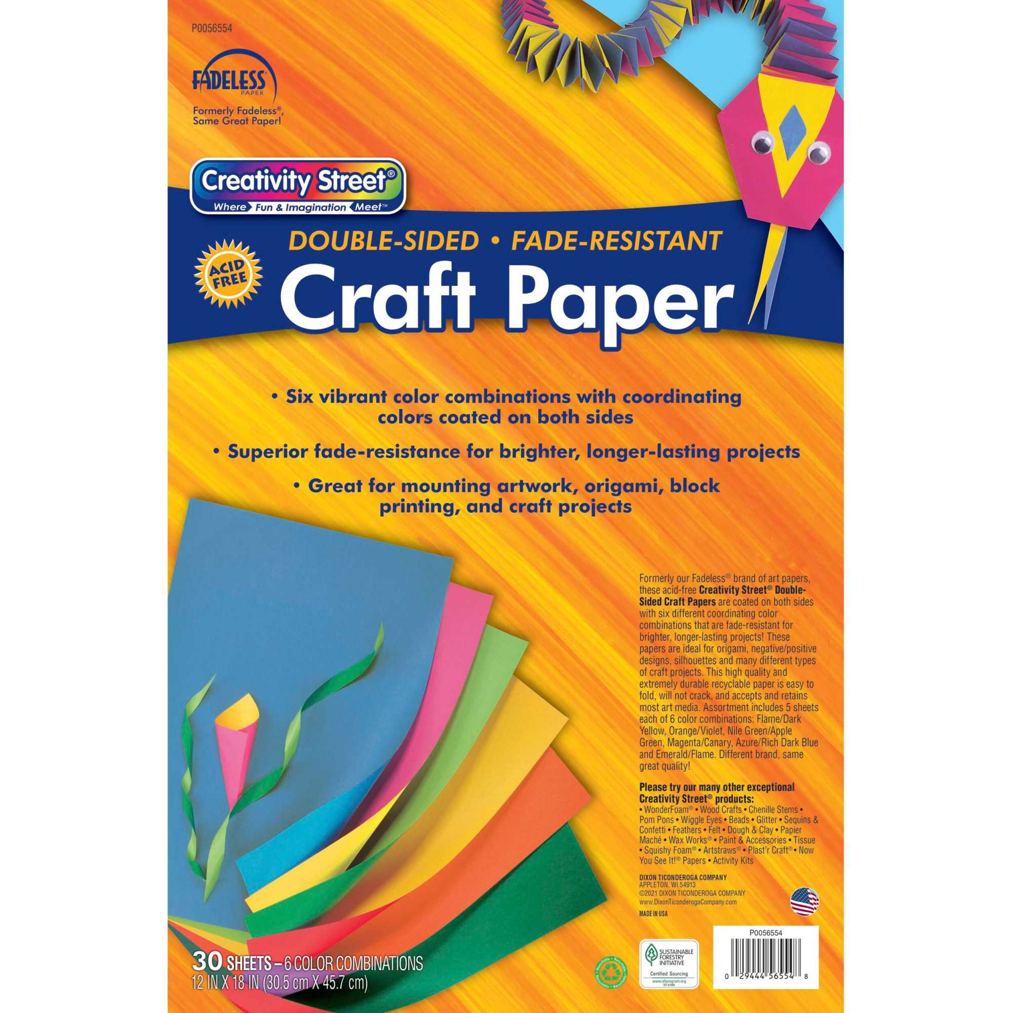 Fadeless Duet Paper, 12 x 18 Inches, Assorted Colors, 30 Sheets ...