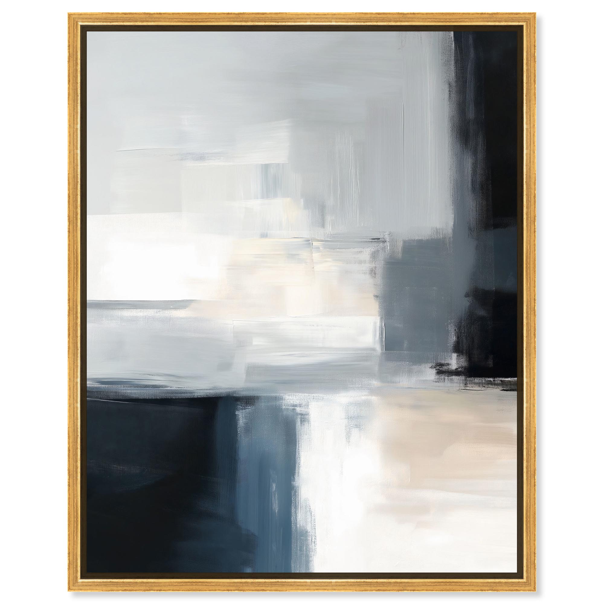 Fading Boundaries II Canvas Blue Abstracts by Art Remedy, Gold Frame ...