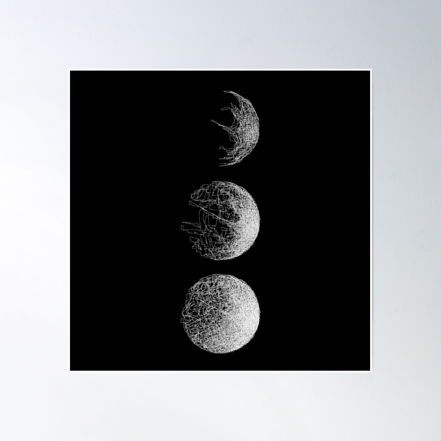 Fading Moon Poster Wall Art, Modern Wall Decor, 30x30 UNFRAMED ...