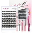 FADLASH Cluster Lashes Kit Individual Eyelashes Extensions C/D Curl 0.07mm Lashes Cluster Kit 8 ...