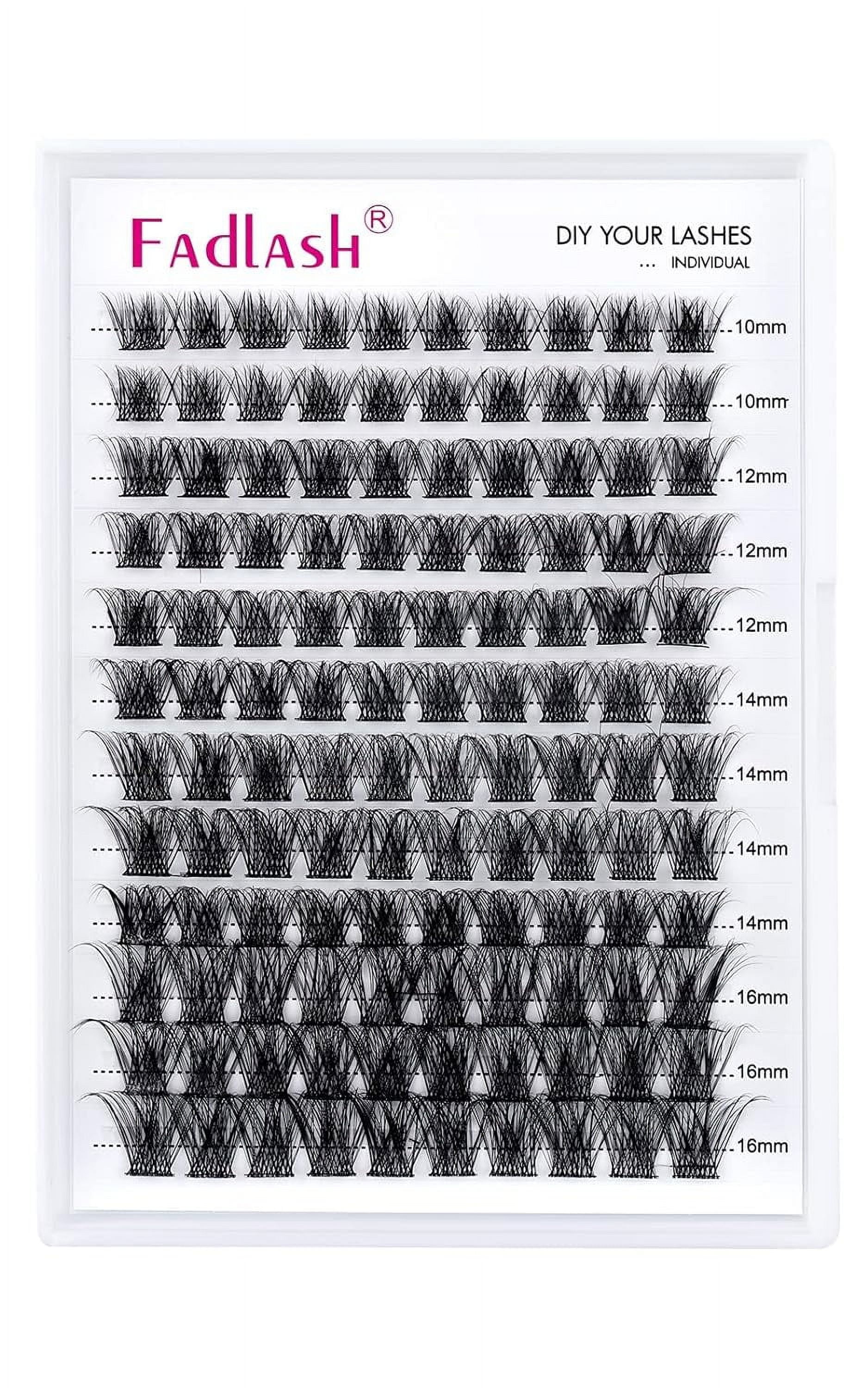 Fadlash Individual Lashes 120pcs D Curl Lash Clusters Mixed Length Individual Lash Extensions ...