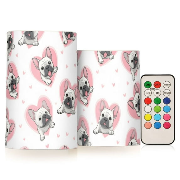 Fadou Love Pattern Flameless LED Candle Set with Remote, Battery ...