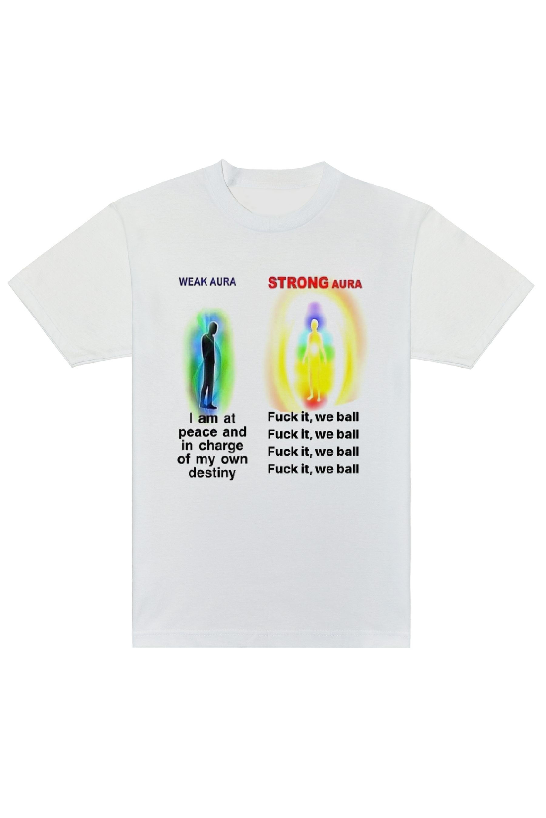 Fadvertisements Strong Aura Weak Aura Novelty Crewneck T Shirt With ...