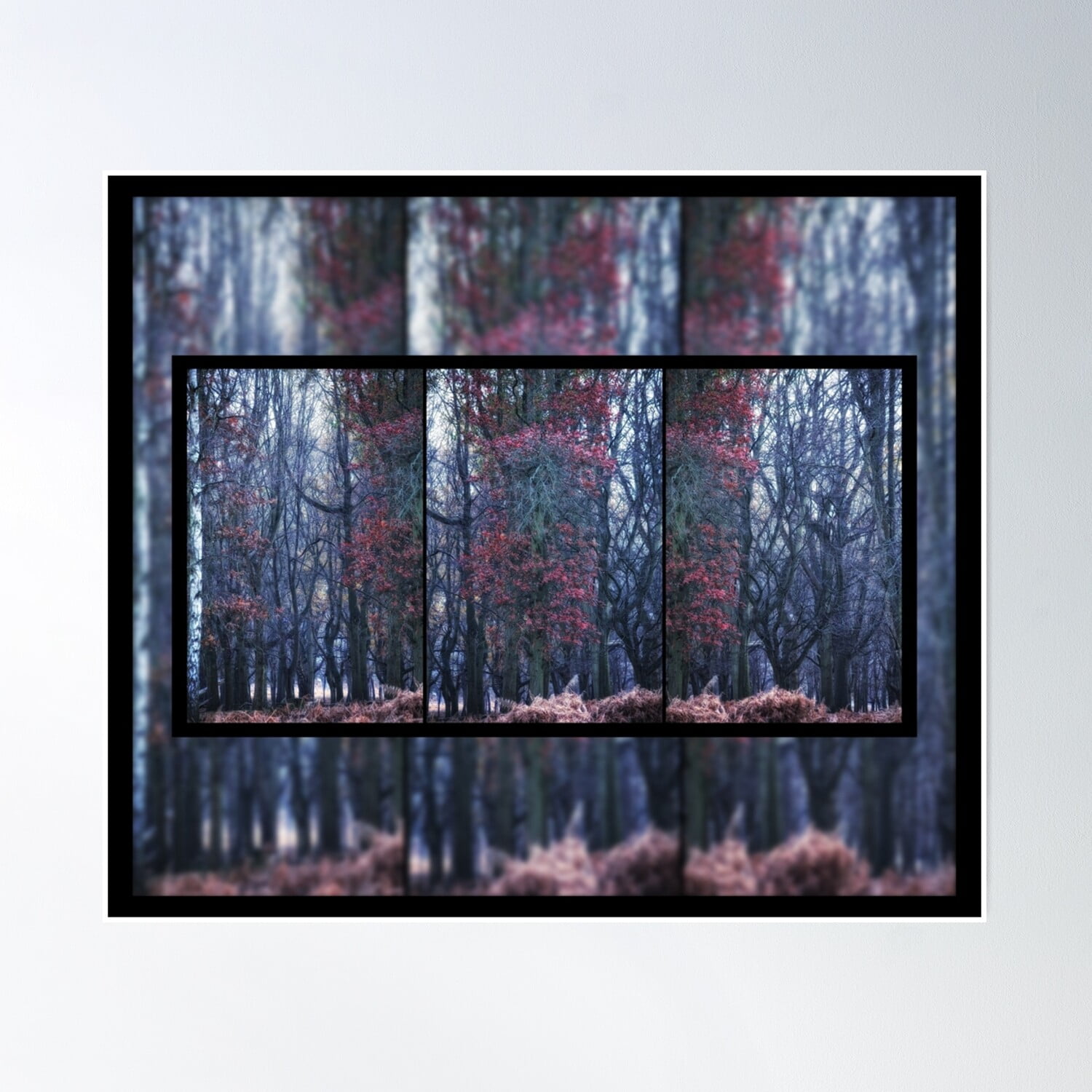 Faerie Trees ~ Fairy Trees With Inner & Outer Border Poster Wall Art ...