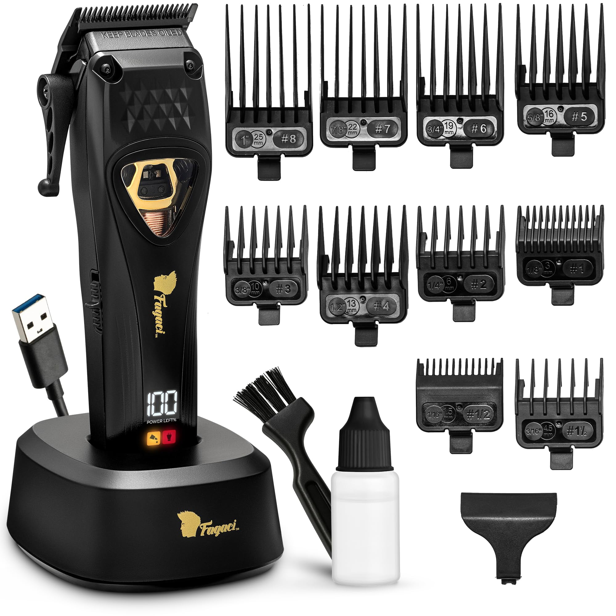 Fagaci Professional Hair Clippers for Men with DLC Blades and High ...