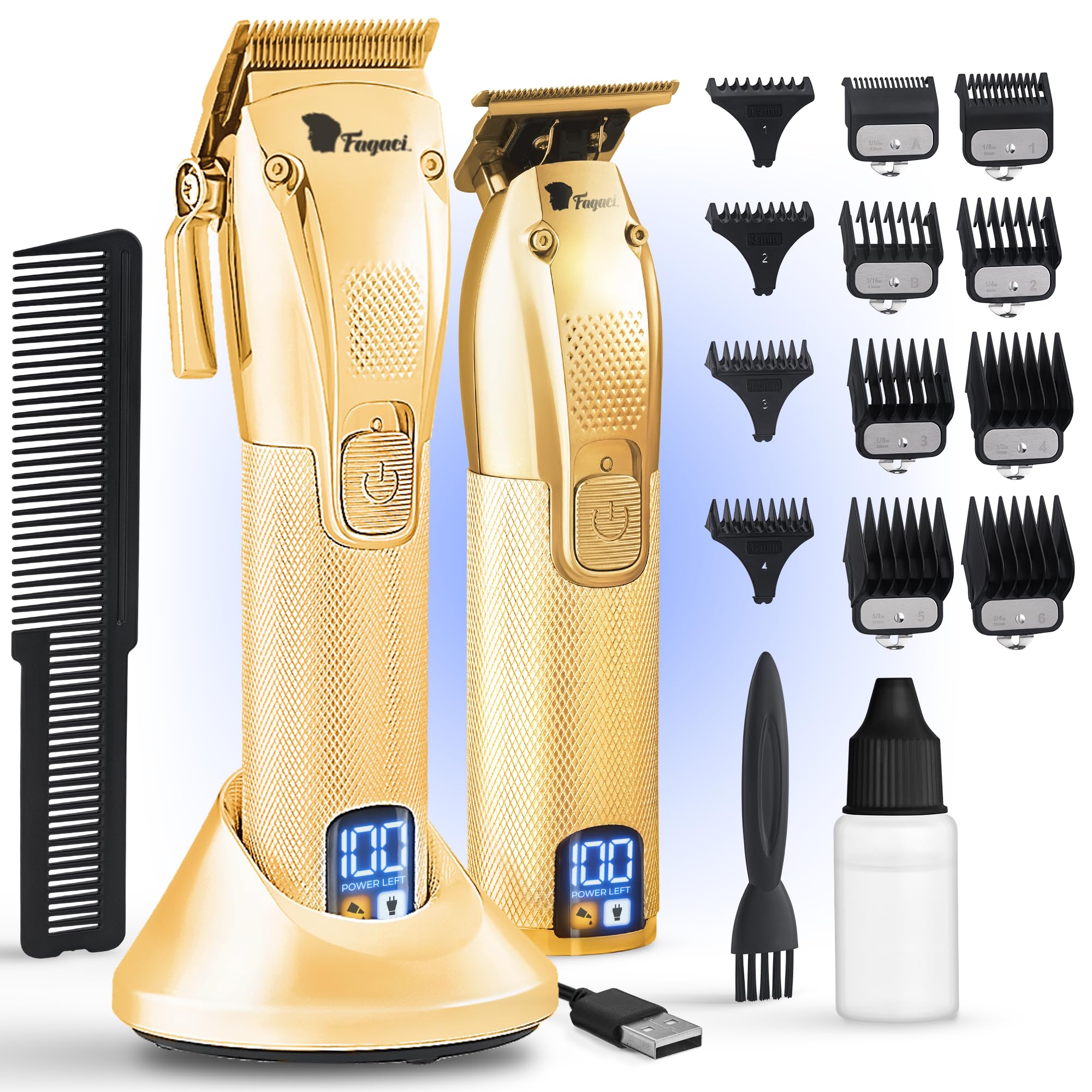 Fagaci Professional Hair Clippers for Men Set Turbo with Precise ...