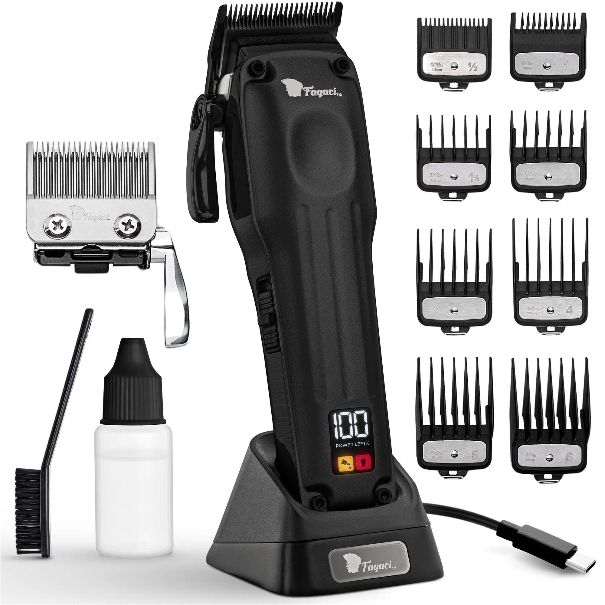 Fagaci Professional Hair Clippers for Men with Superior Precision, 5X ...