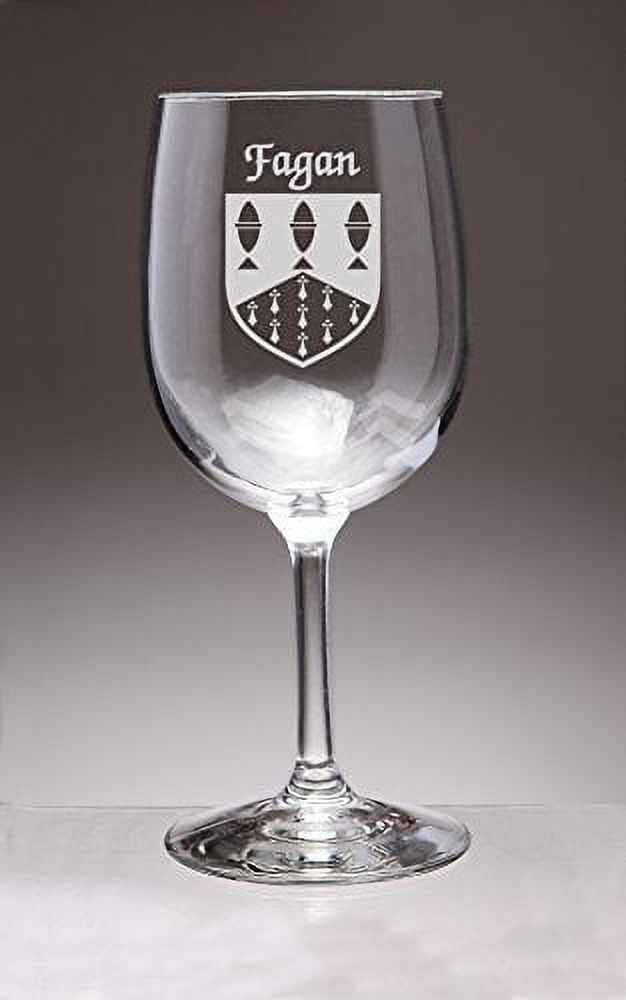 Fagan Irish Coat of Arms Wine Glasses - Set of 4 (Sand Etched ...