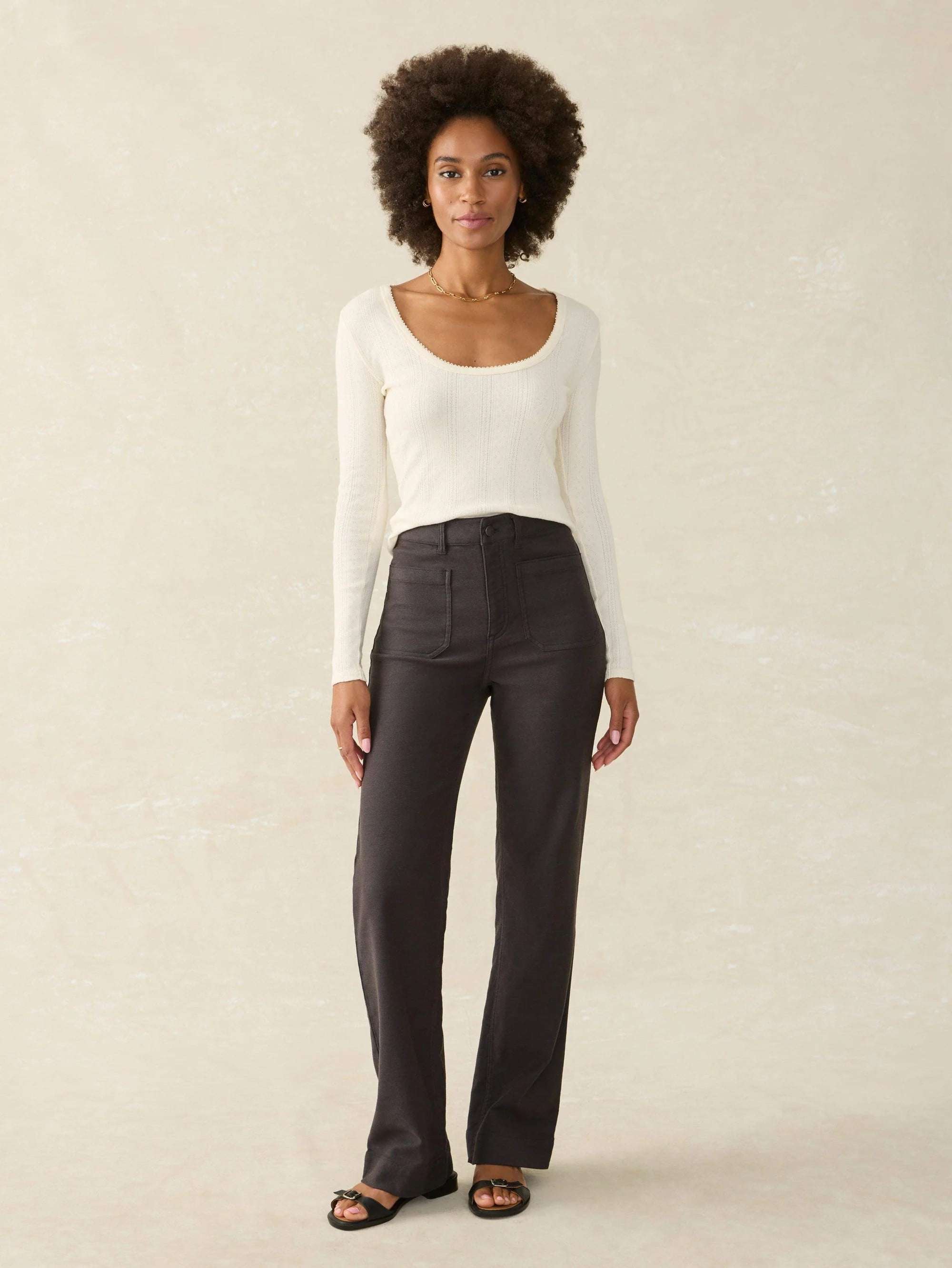 Faherty Utility Stretch Terry Patch Pocket Pant Washed Black Size 26 ...