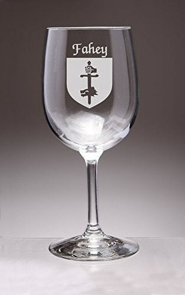 Fahey Irish Coat of Arms Wine Glasses - Set of 4 (Sand Etched ...