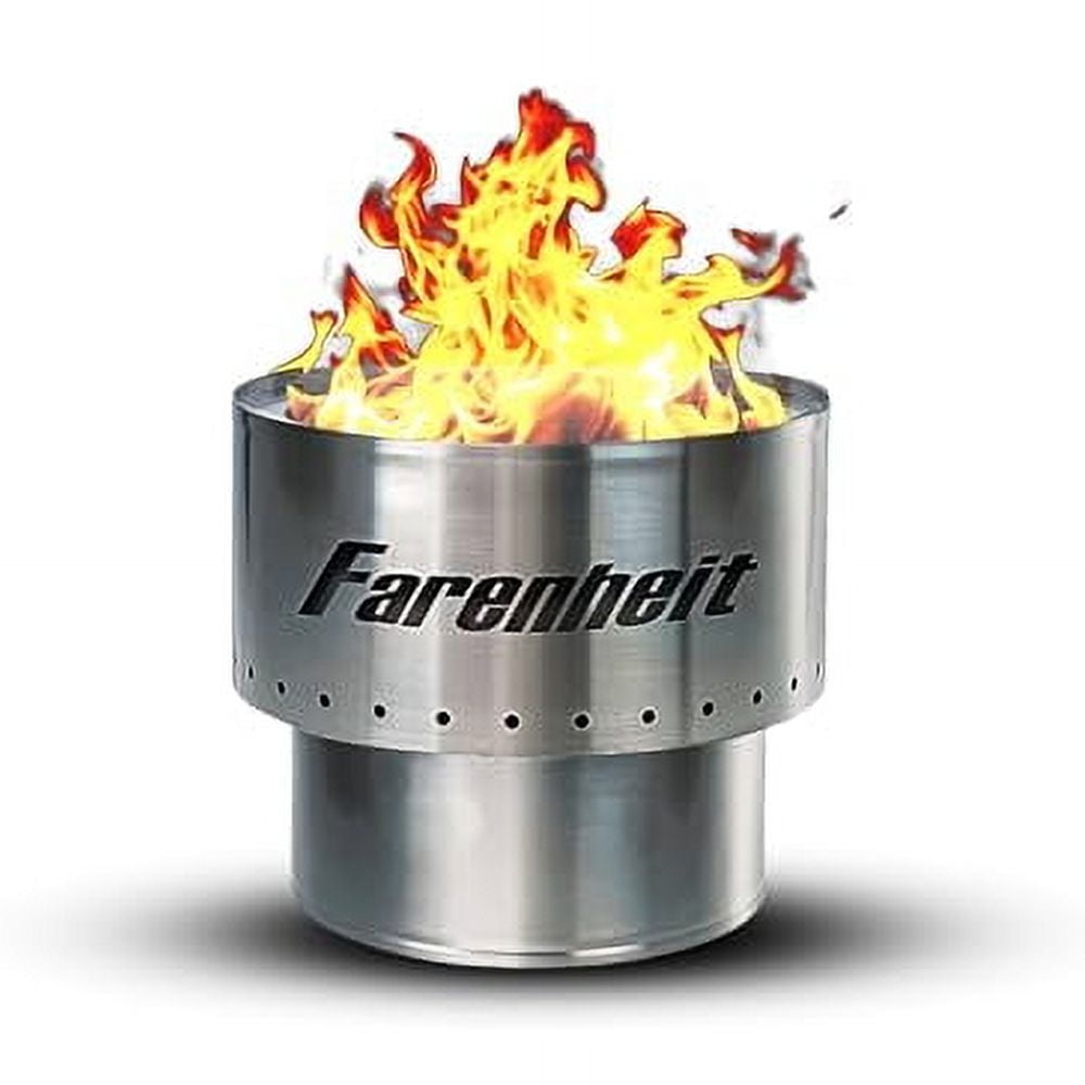 Fahrenheit 13.5 Inch Stainless Steel Fire Pit - Portable Smokeless ...