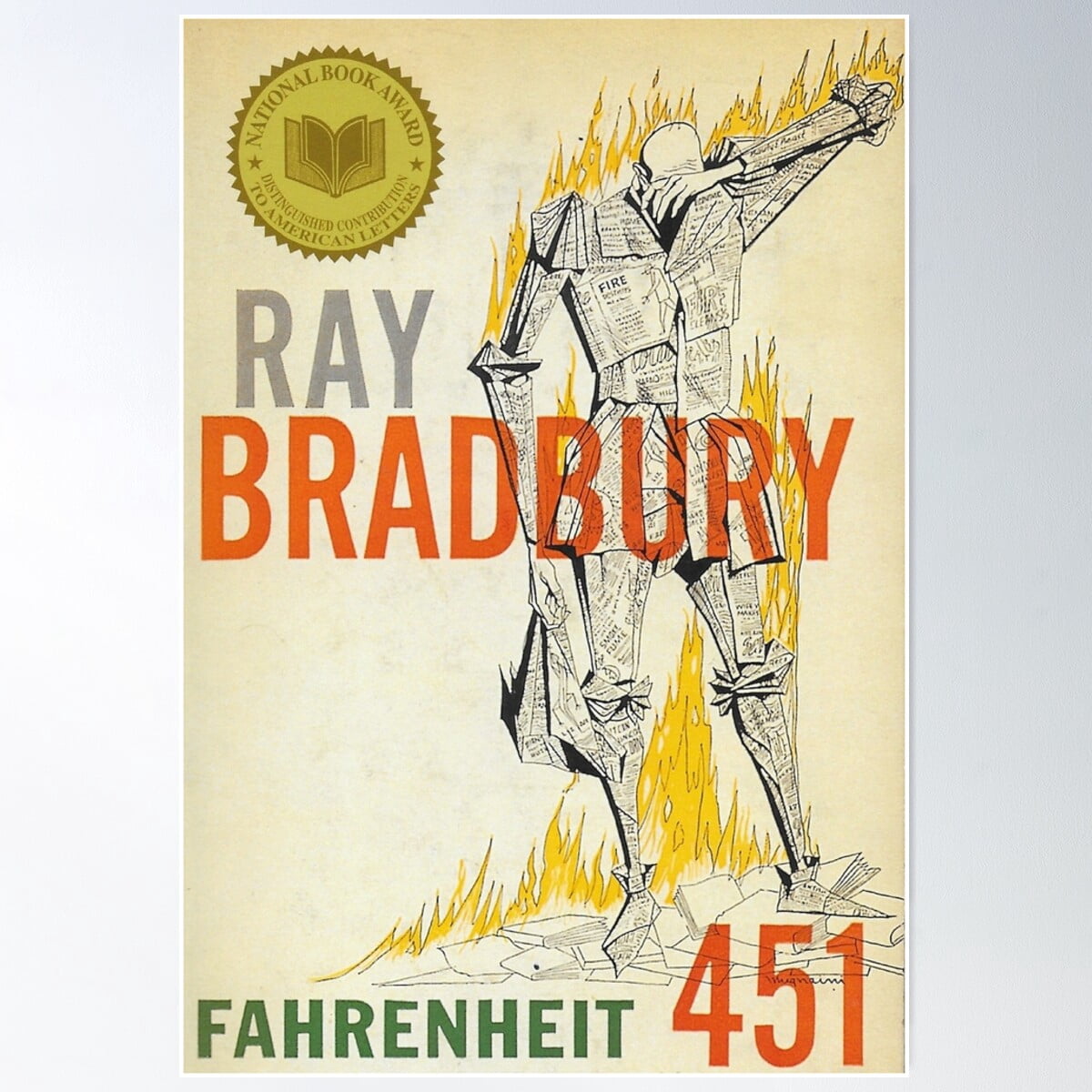 Fahrenheit 451 Ray Bradbury Poster Wall Art, Modern Wall Decor For ...