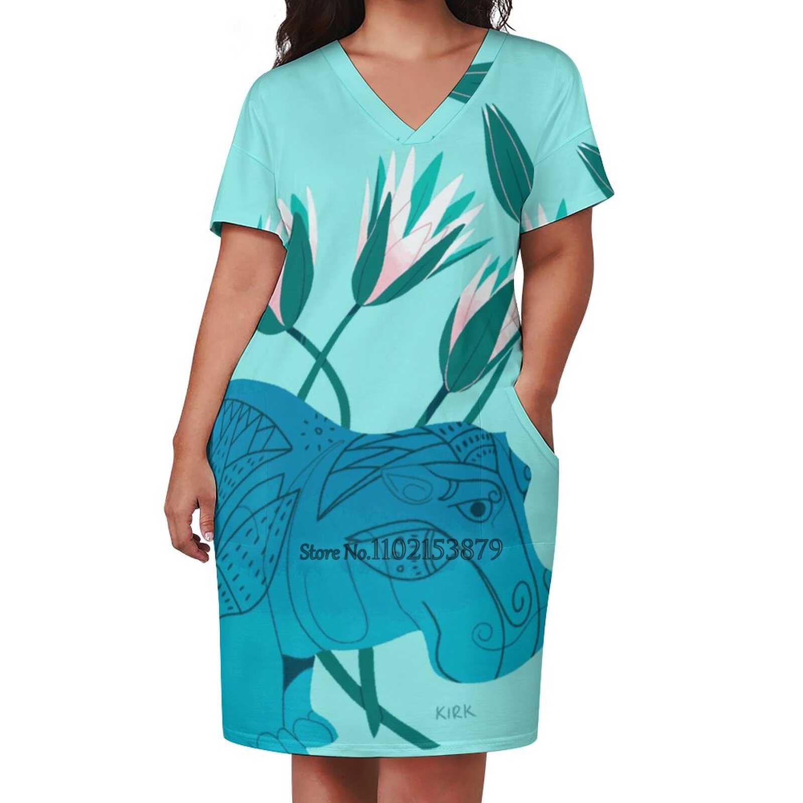 Faience Hippo - Floral Artefacts Square Neck Dress Back Lacing Backless ...