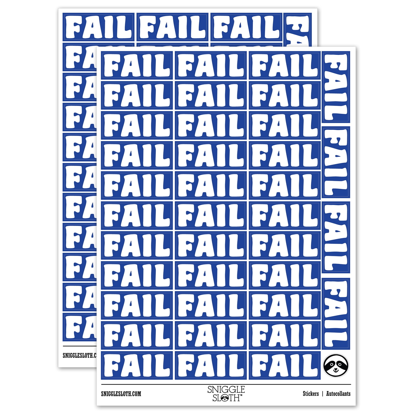 Fail Bold Text Test Inspection Sticker Set - Dark Blue - Matte Finish ...