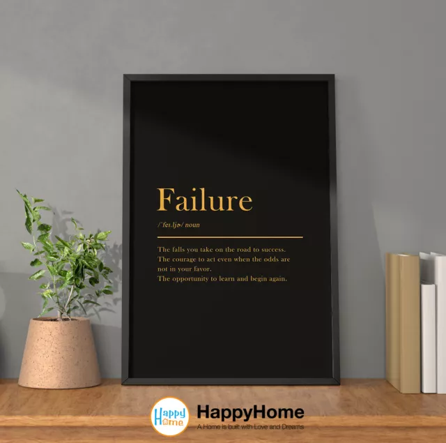 Failure Definition Poster Motivational Inspirational Wall Art Print ...
