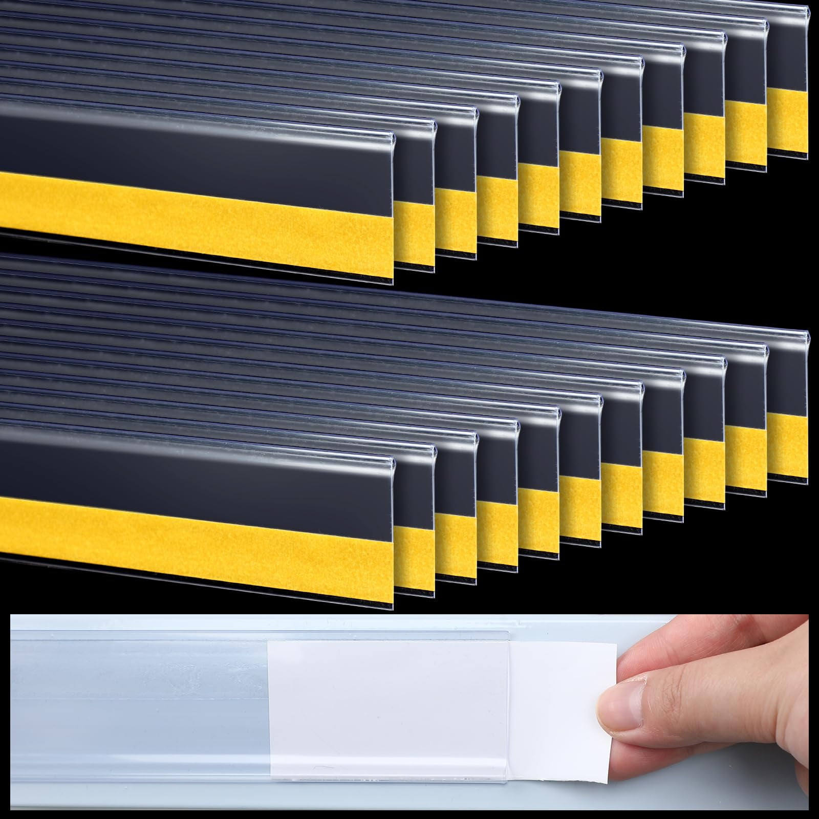 Fainne 25 Pcs Shelf Label Strips 1.25'' H Self Adhesive Shelf Label ...