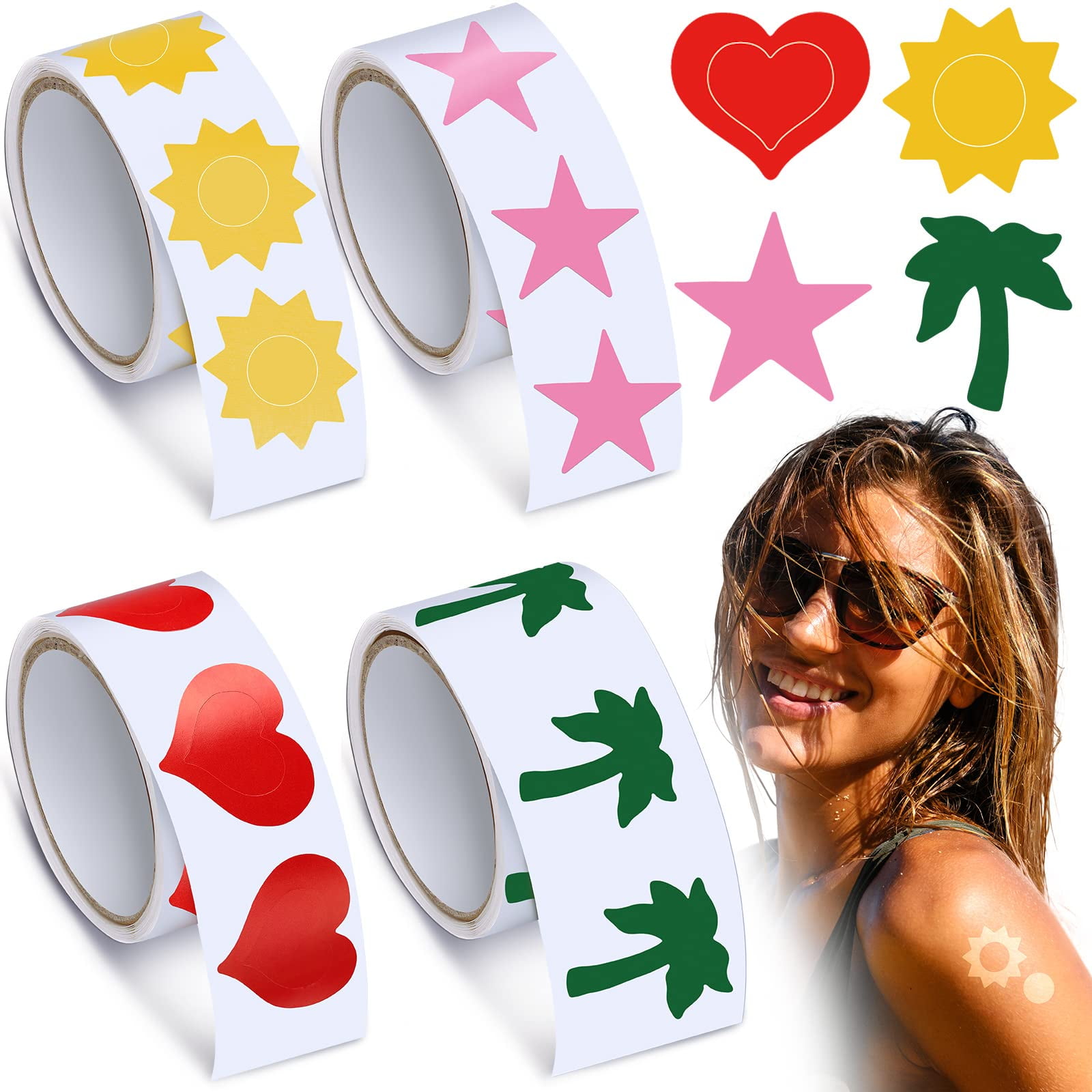Fainne 400 Pieces Tanning AIF9 Bed Stickers for Body Heart Labels ...
