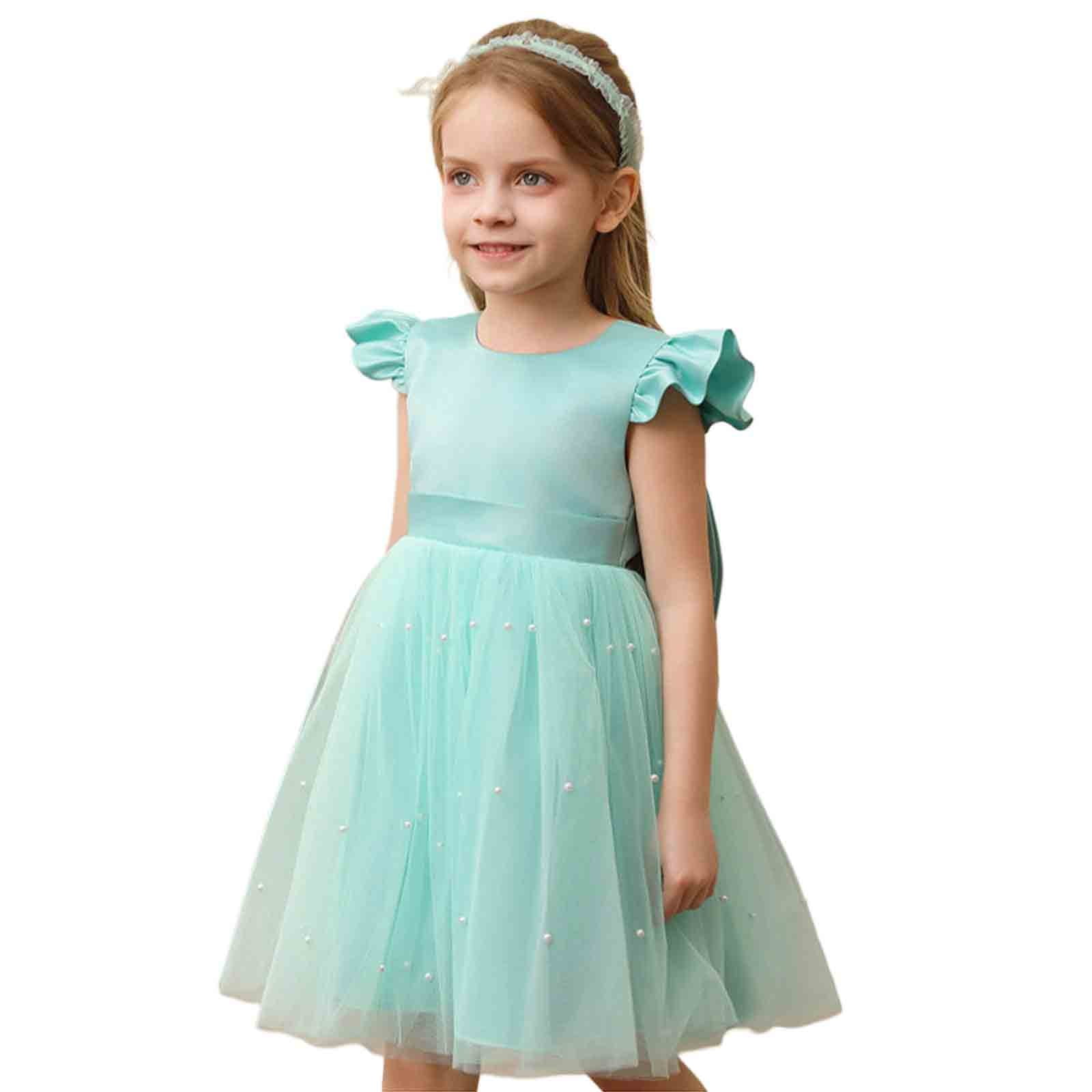 Fainosmny Little Girls Dresses Gown Evening Stylish Children'S Mesh ...