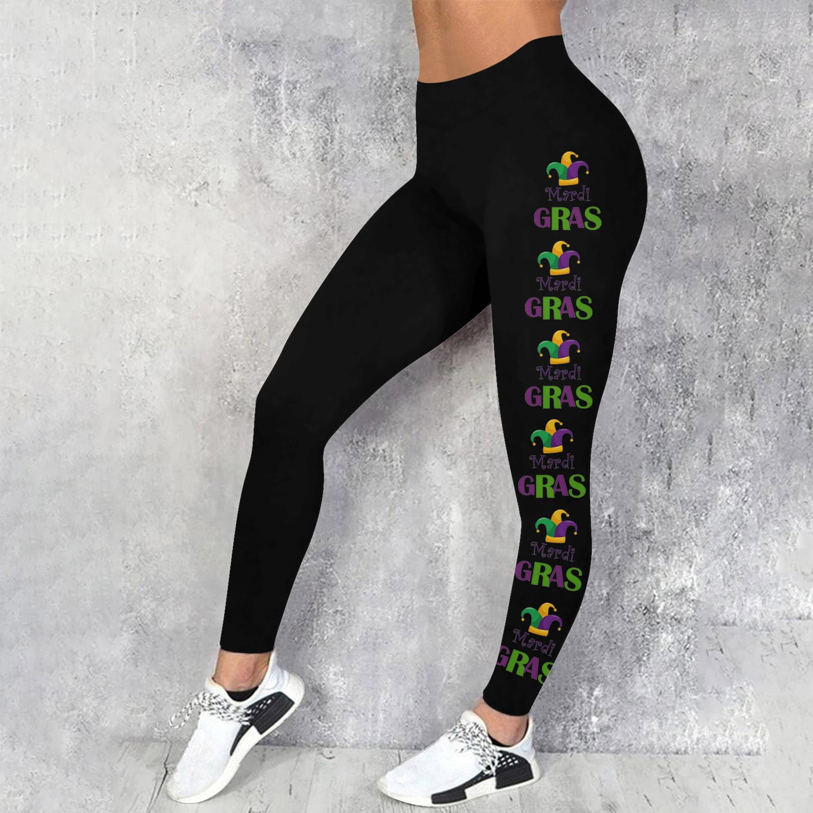 Fainosmny Women Leggings Comtable Sports Mardi Gras Carnival Tights ...